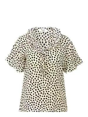 CHLOÉ Chloé Polka Dot Ruffled Blouse