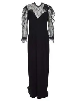 Prabal Gurung Lace Polka-dot Maxi Dress - Black