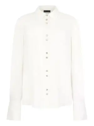 Liu Jo Georgette Shirt With Logo Buttons - Neutrals