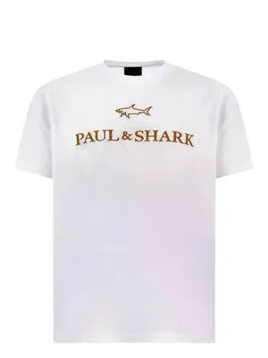 Paul & Shark Logo-embroidered Cotton T-shirt - White
