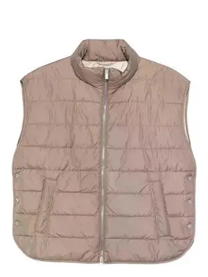Peserico Quilted Zip Gilet - Neutrals