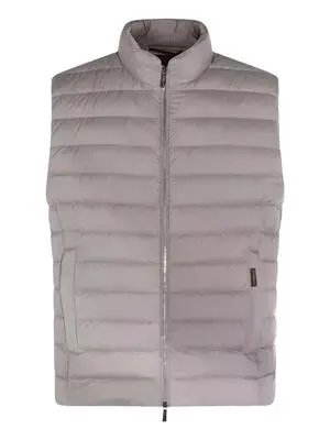 MOORER Zip Puffer Gilet - Grey