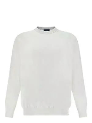 Paul & Shark Crew Neck Cotton Sweater - White