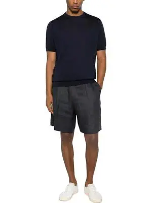 LARDINI Pleated Tailored Shorts - Blue