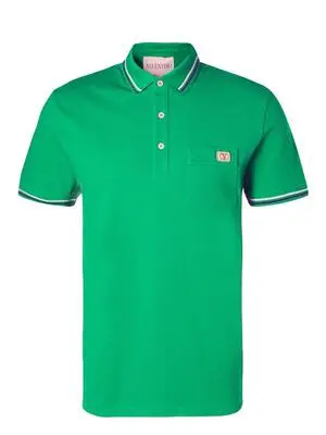 Valentino Garavani Cotton Pique Polo Shirt - Green