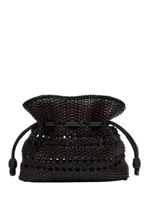 LOEWE Loewe Flamenco Medium Woven Leather Clutch