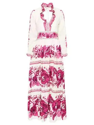La DoubleJ Reina Crepe Maxi Dress - Neutrals