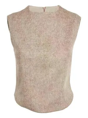 Oddmuse Sleeveless Top With Back Zip - Neutrals
