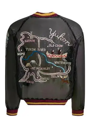 Kapital Embroidered Zip-up Bomber Jacket - Black