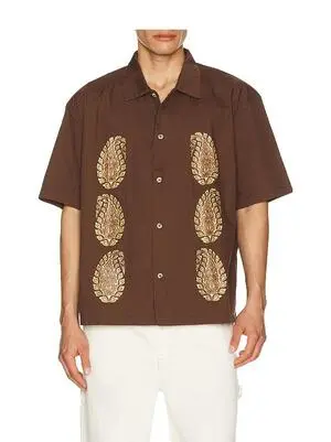 RHYTHM Mirissa Relaxed Shirt In . Also - Brown
