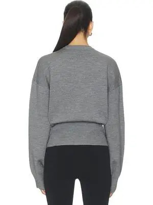 EAVES Carlie Double Faced Blouson Crewneck - Grey