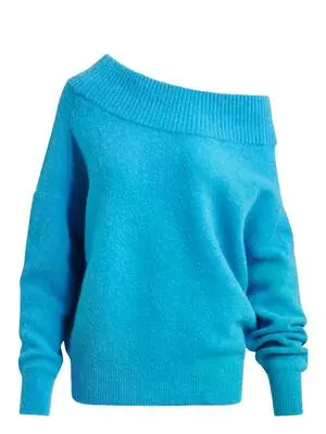 Essentiel Antwerp Off-shoulder Knitted Sweater - Blue