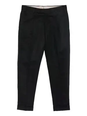 PT TORINO Pleated Turn-up Hem Trousers - Blue