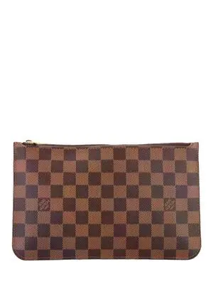 LOUIS VUITTON Neverfull Pochette Damier Pouch - Brown