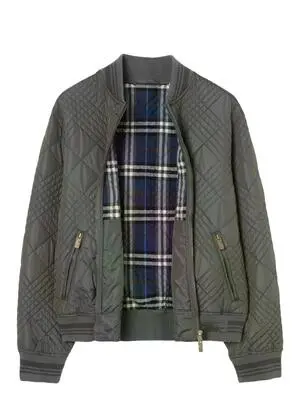 BURBERRY Micro Check-Stitch Rakewood Bomber Jacket