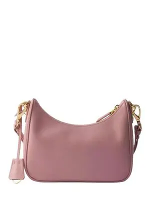Prada Prada Mini Re-Edition Leather Shoulder Bag Pink
