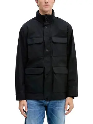 Armani Exchange Dark Hooded Jacket - Blue