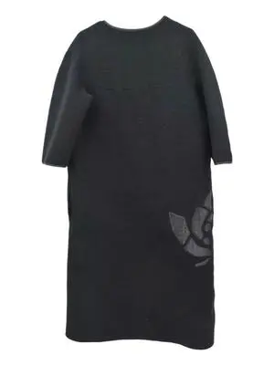 Bottega Veneta 1990-2000s Leather-appliqué Collarless Coat - Black