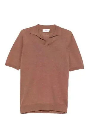 LARDINI Short-sleeve Polo Shirt Brown