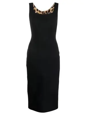 Dolce & Gabbana Square-neck Midi Dress - Black