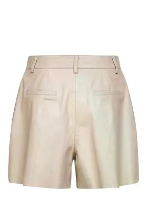 P.a.r.o.s.h Pleated Leather Shorts - Neutrals