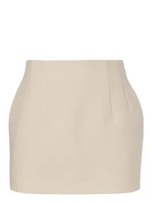 Wardrobe.NYC Wool Miniskirt - Beige