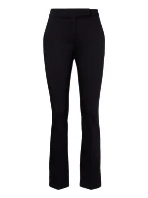 Max Mara Cropped Slim Cotton-blend Pants - Black