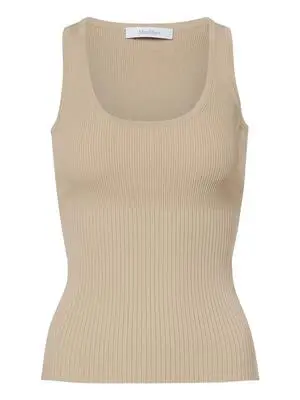 Max Mara Ribbed Knit Tank Top - Beige