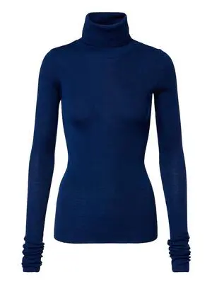 THE FRANKIE SHOP Utica Wool And Cotton Turtleneck Sweater Blue