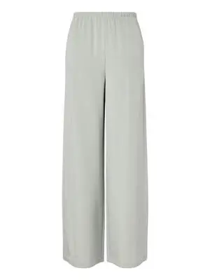 Max Mara Max Mara Silk-Blend Wide-Leg Trousers Green