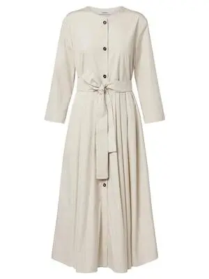 Max Mara Giorno Belted Cotton Shirt Dress - White