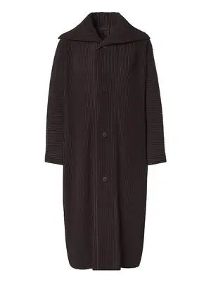 Issey Miyake Monthly Colors Pleated Coat - Brown
