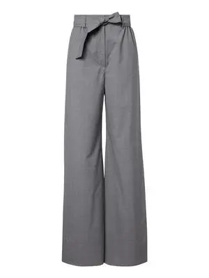 Max Mara Max Mara Salpa Virgin Wool Wide-Leg Trousers Grey