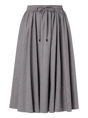Max Mara Virgin Wool Midi Skirt - Grey