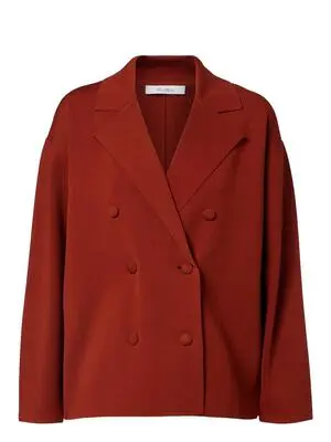 Max Mara Max Mara Calte Double-Breasted Crepe Blazer Brown