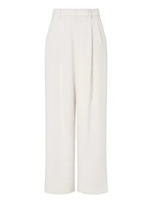 Max Mara Pleated Wide-leg Trousers - White