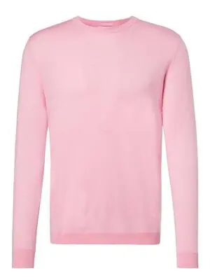 ALLUDE Virgin Wool Crewneck Sweater - Pink