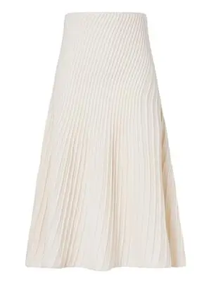 Alaïa Wool And Cashmere Midi Skirt - White