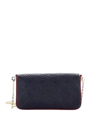 LOUIS VUITTON Louis Vuitton Monogram Empreinte Leather Felicie Pochette Crossbody Bag Blue