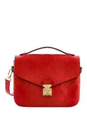 LOUIS VUITTON Louis Vuitton Monogram Empreinte Leather Pochette Metis Crossbody Bag Red