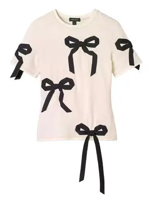 Marc Jacobs Marc Jacobs Bow Detail T-Shirt Neutrals