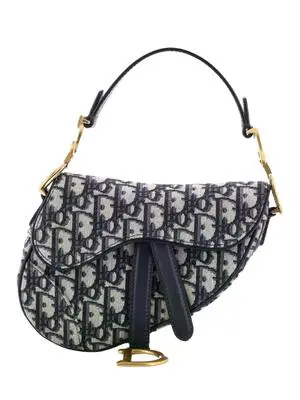 Dior Christian Dior Saddle Oblique Canvas Mini Shoulder Bag Blue