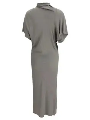 Rick Owens Sebat Draped Midi Dress - Grey
