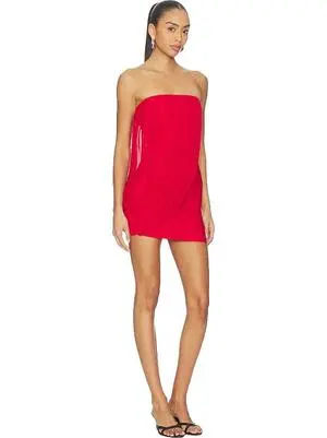 Superdown Strapless Mini Dress With Draped Detail - Red