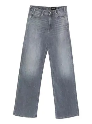 Ag Baggy Wide Leg Jeans In Ash - Grey