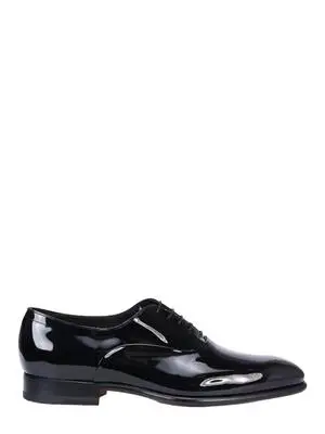 Santoni Almond Toe Oxford Shoes - Black