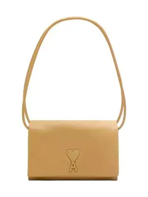 AMI Paris Voulez-vous Wallet On Strap In Cowhide Leather - Neutrals