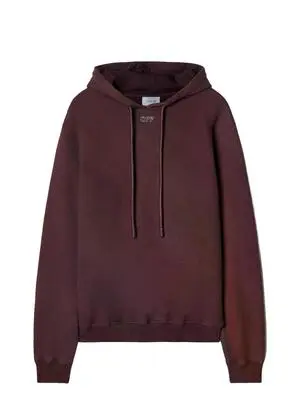 Off-White Cotton Hoodie With Signature Arrows Motif - Red