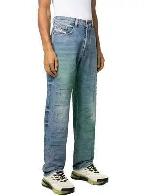 DIESEL® 2010 007i3 Embossed Logo Straight-leg Jeans - Blue