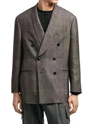 Giorgio Armani Double-breasted Shawl Collar Coat - Brown